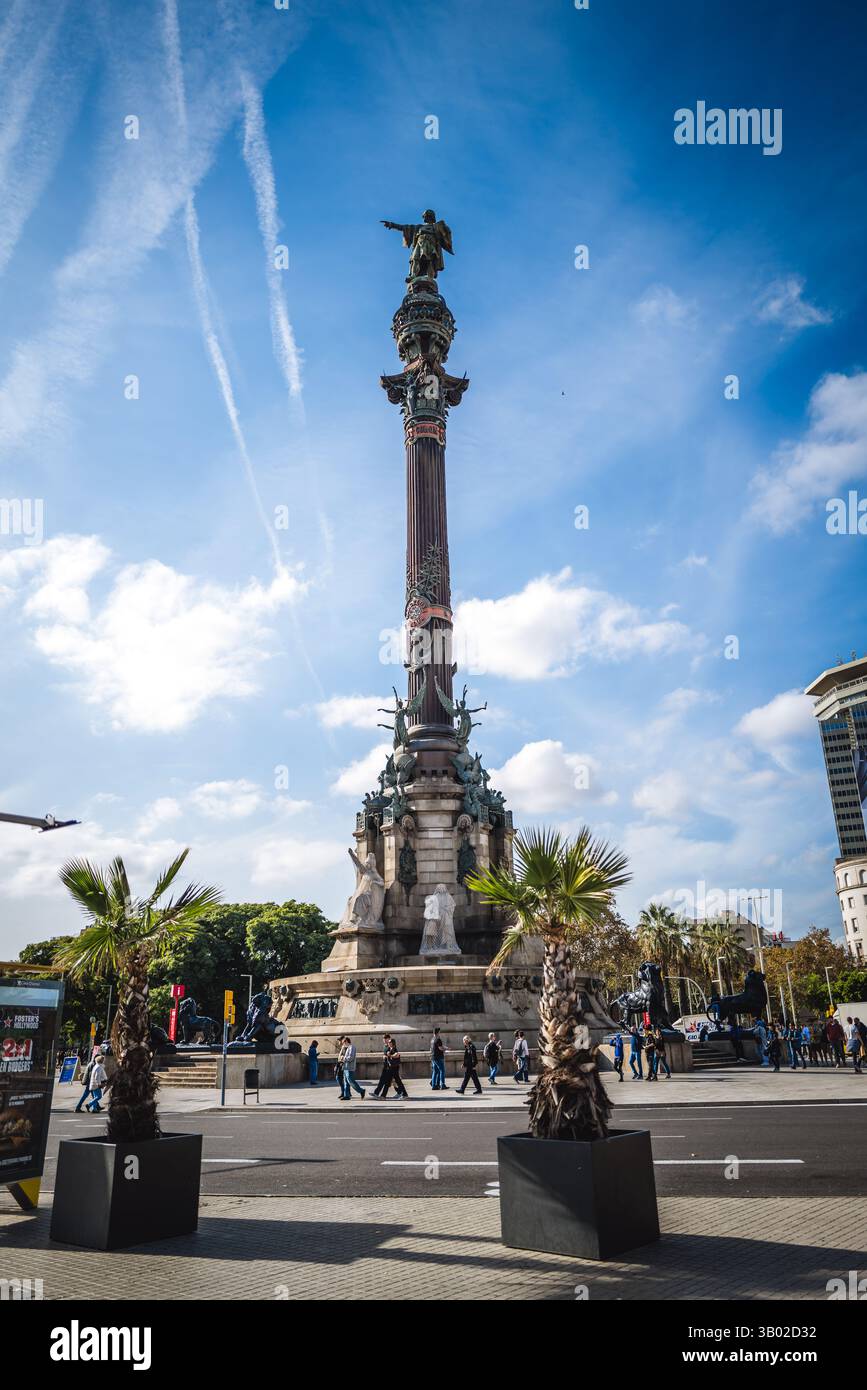Image of the Christopher Columbus Monument in Barcelona, Spain Stock ...