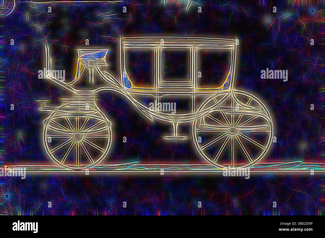 An intricately designed carriage with elegantly curved lines and large ...