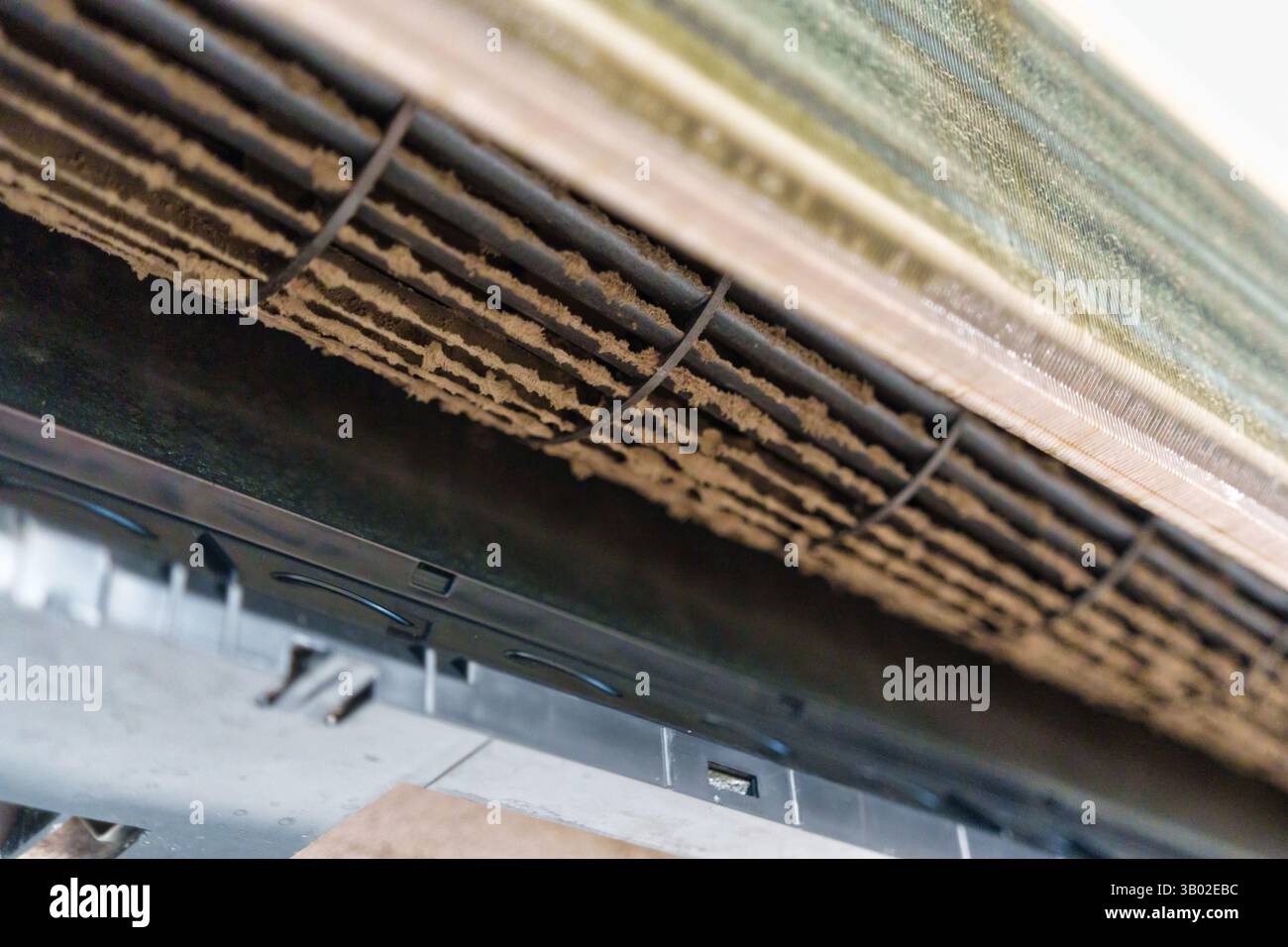 Cleaning service with remove dirty air conditioner with dust covered ...