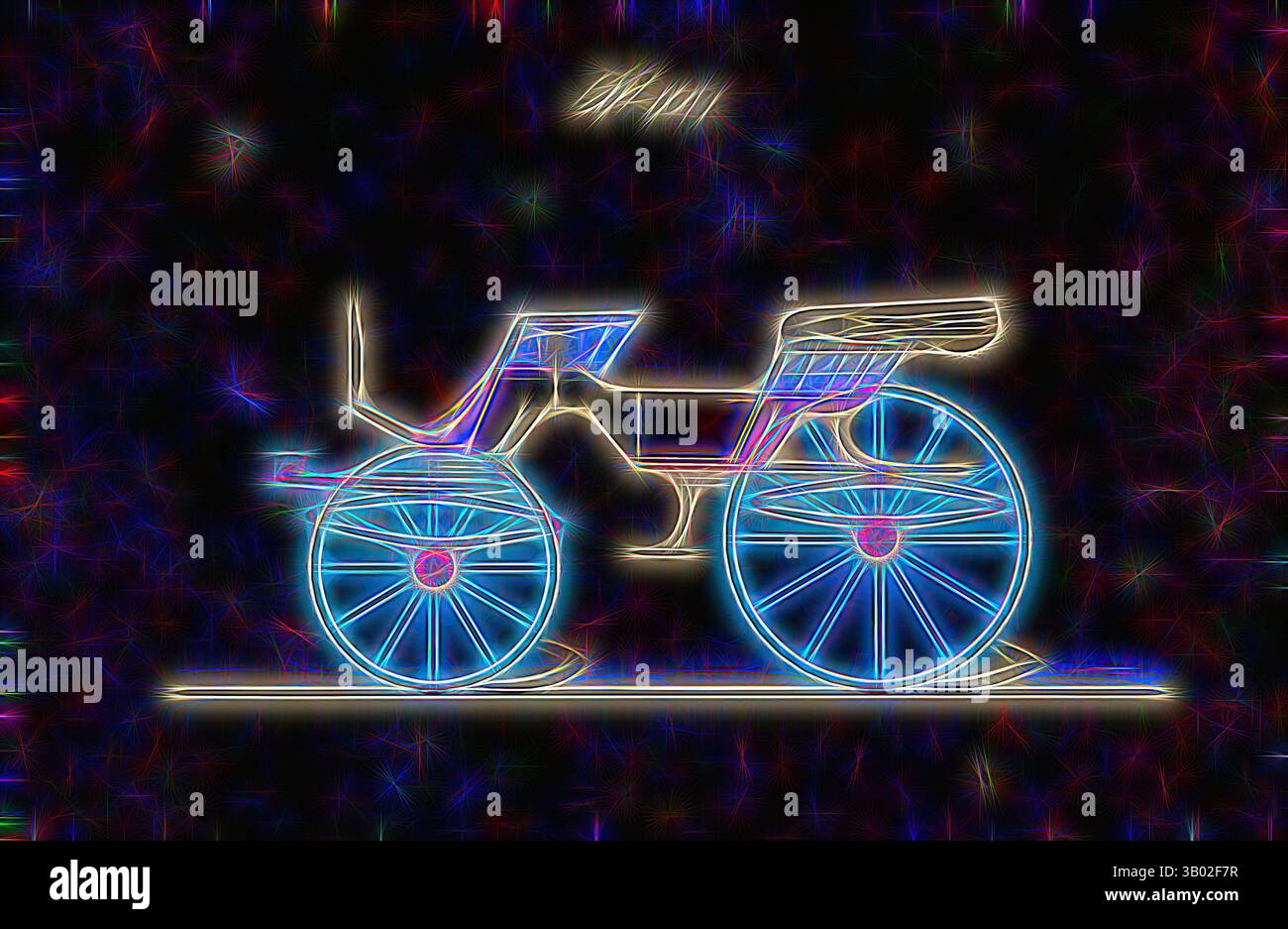 A stylized representation of a vintage carriage, featuring intricate ...