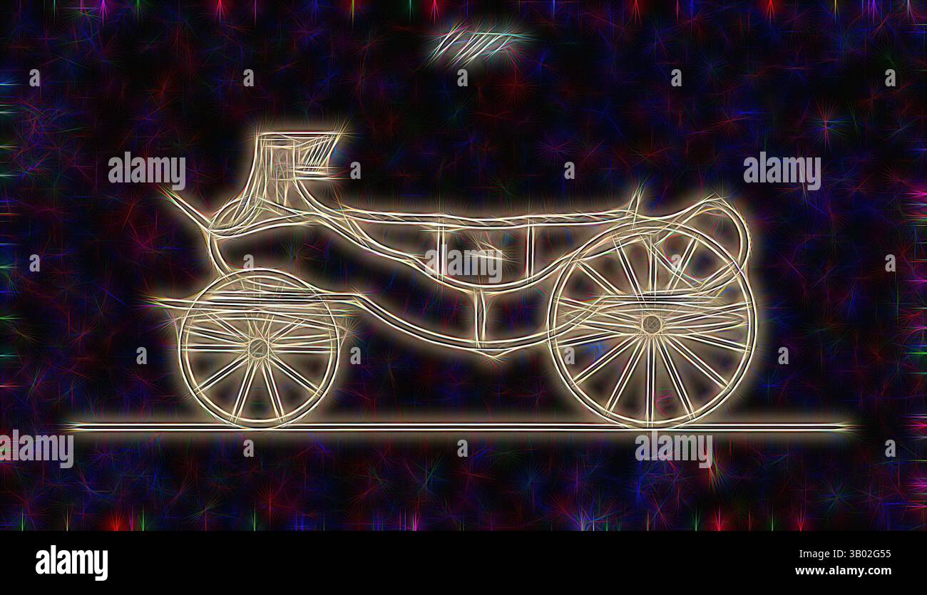 A vintage carriage with elegant curves and intricate wheel designs, set ...