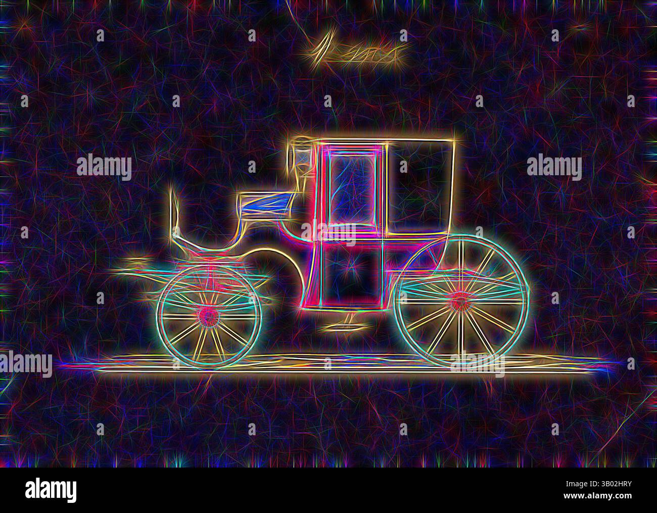 A vintage carriage with intricate wheel designs and a detailed body ...