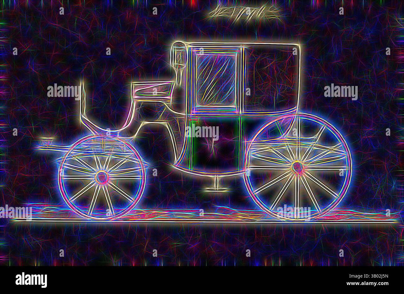 An intricately designed vintage carriage with large spoke wheels ...