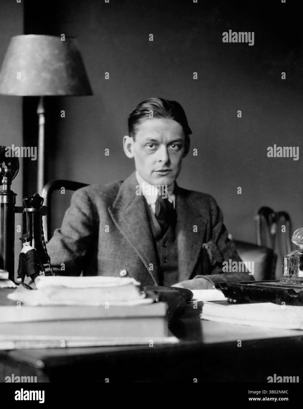 T S Eliot. Portrait of the British / American poet and playwright ...