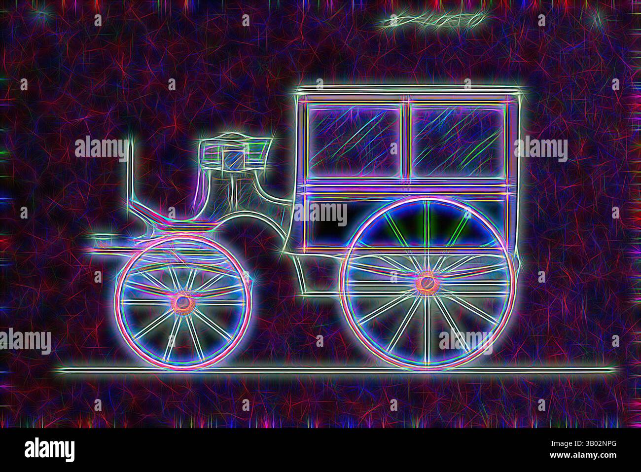 An intricately designed carriage with distinct wheels and a decorative ...