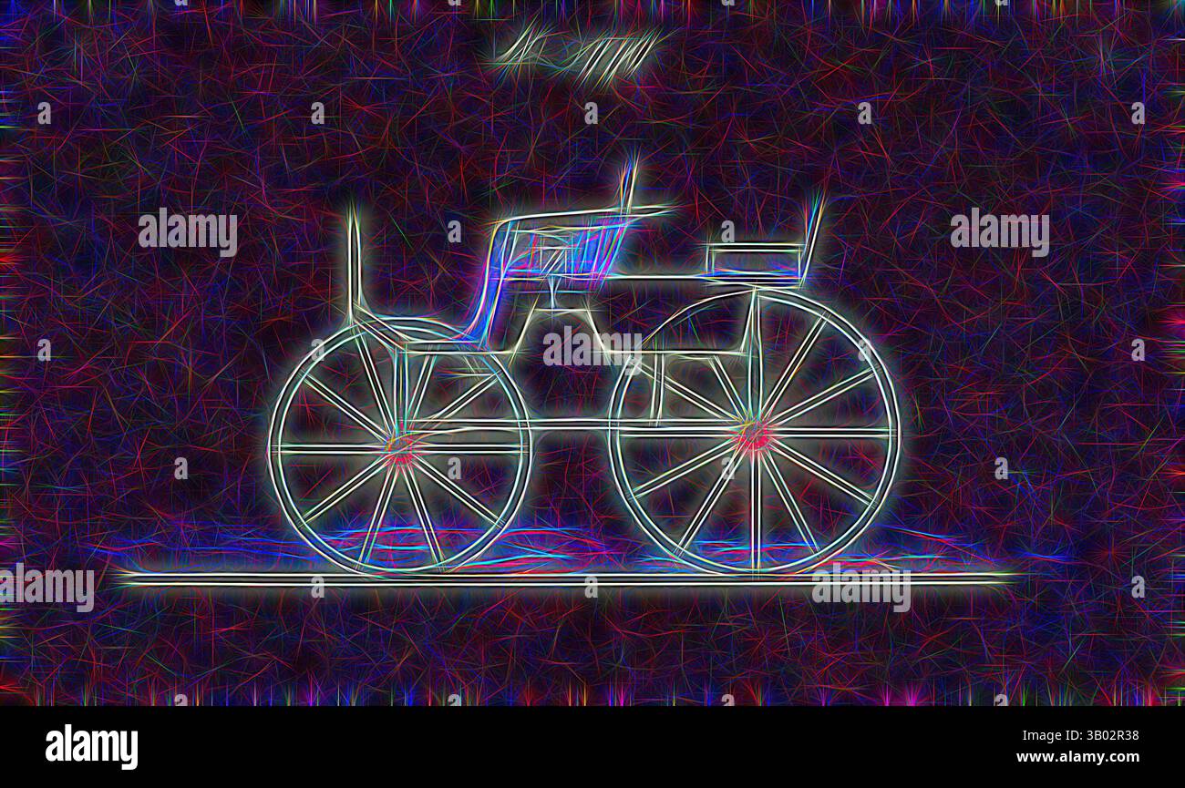 A stylized representation of a vintage bicycle, featuring prominent ...