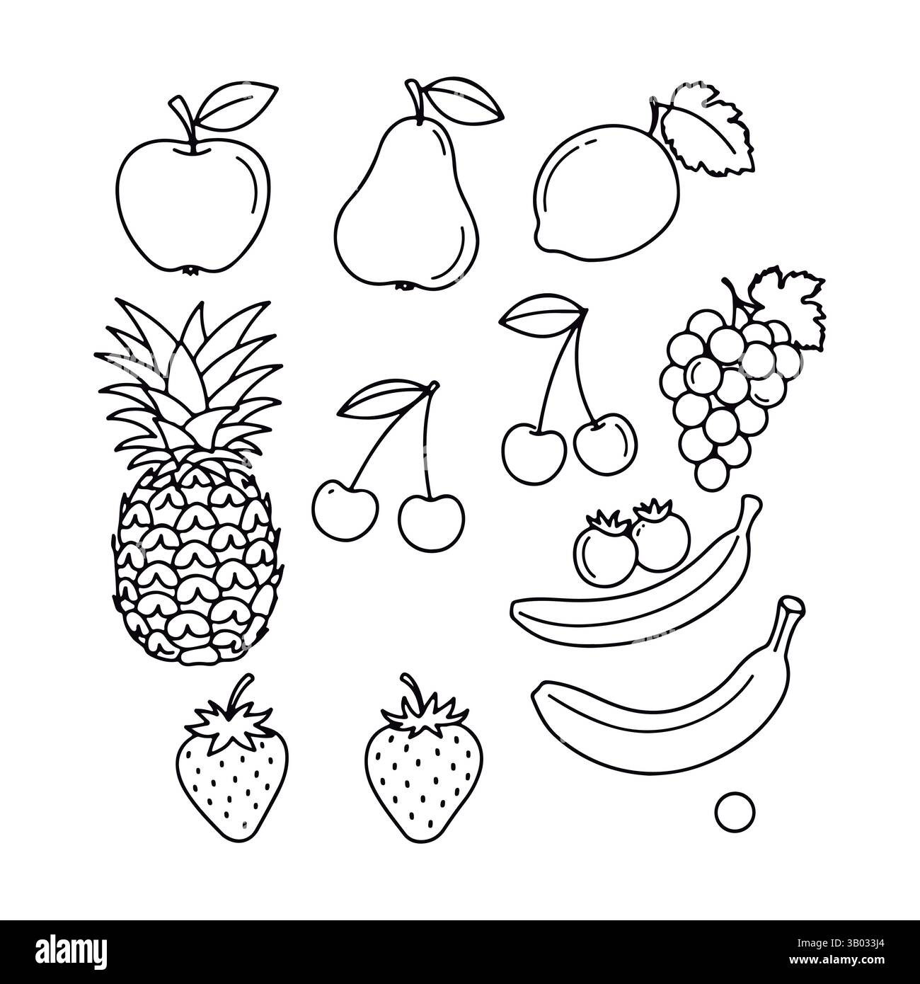 Pineapple outline for kids hi-res stock photography and images - Alamy