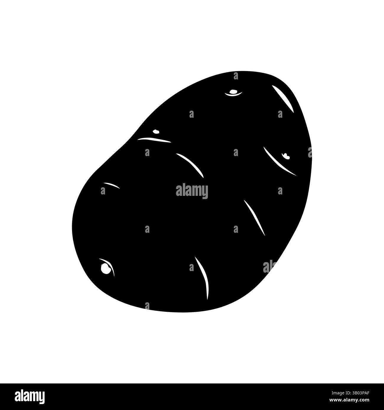 Single whole potato silhouette vector flat illustration design Stock ...