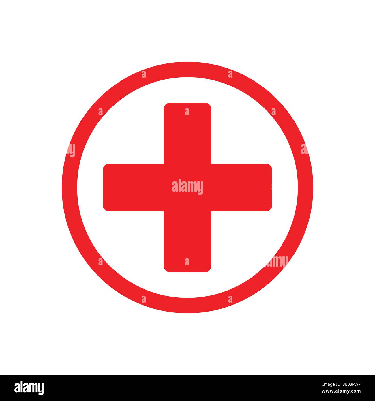 Red medical cross symbol in circle. First aid and healthcare icon ...