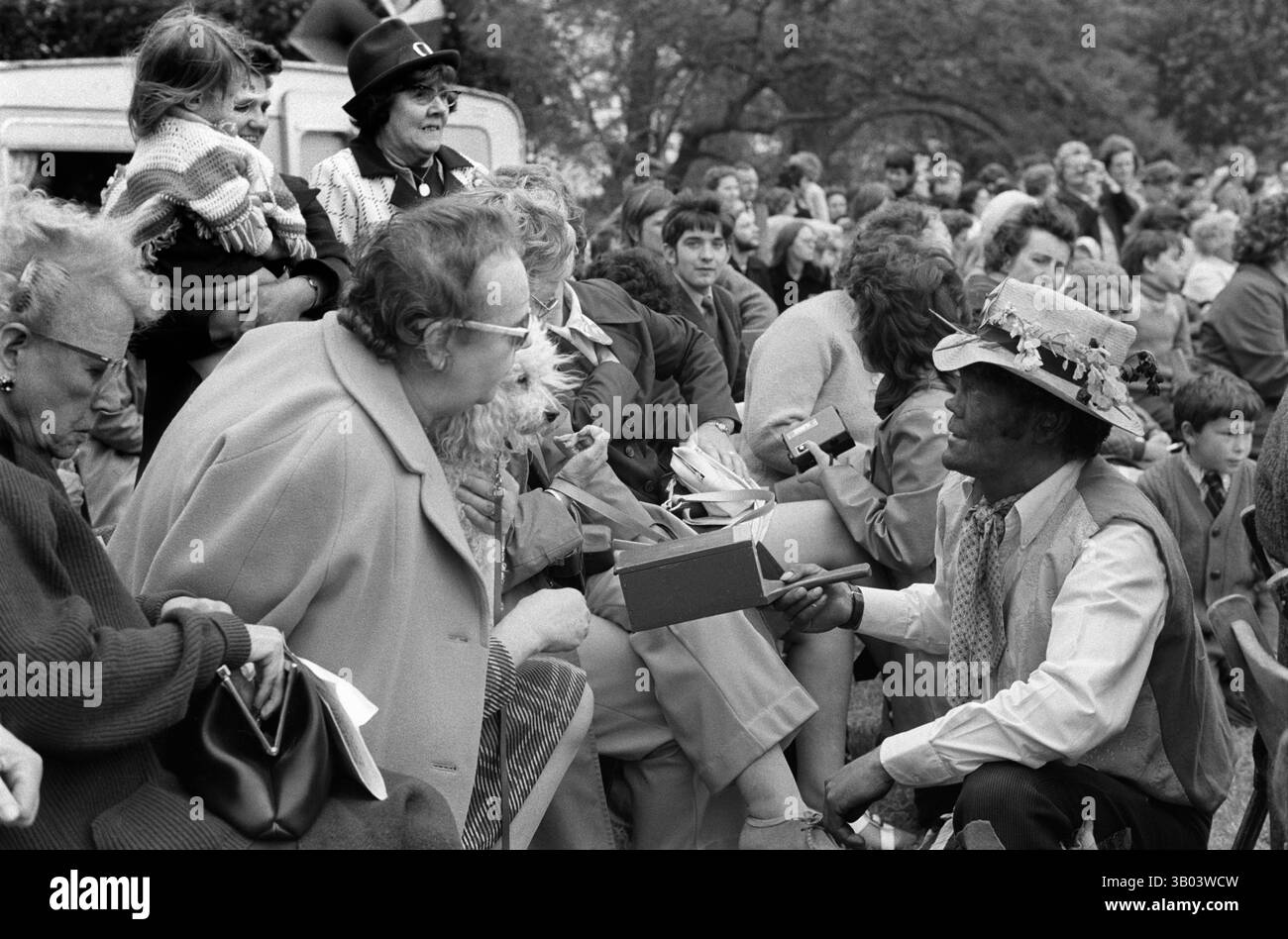 May spring festival Ickwell 1970s UK. A Moggie also called a Mogger in ...