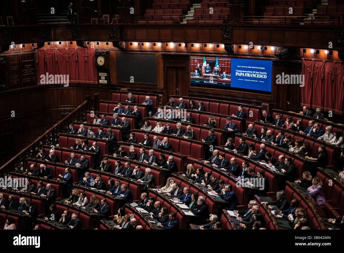 Rome, Commemoration ceremony of Pope Francis in the joint Chambers. The ...