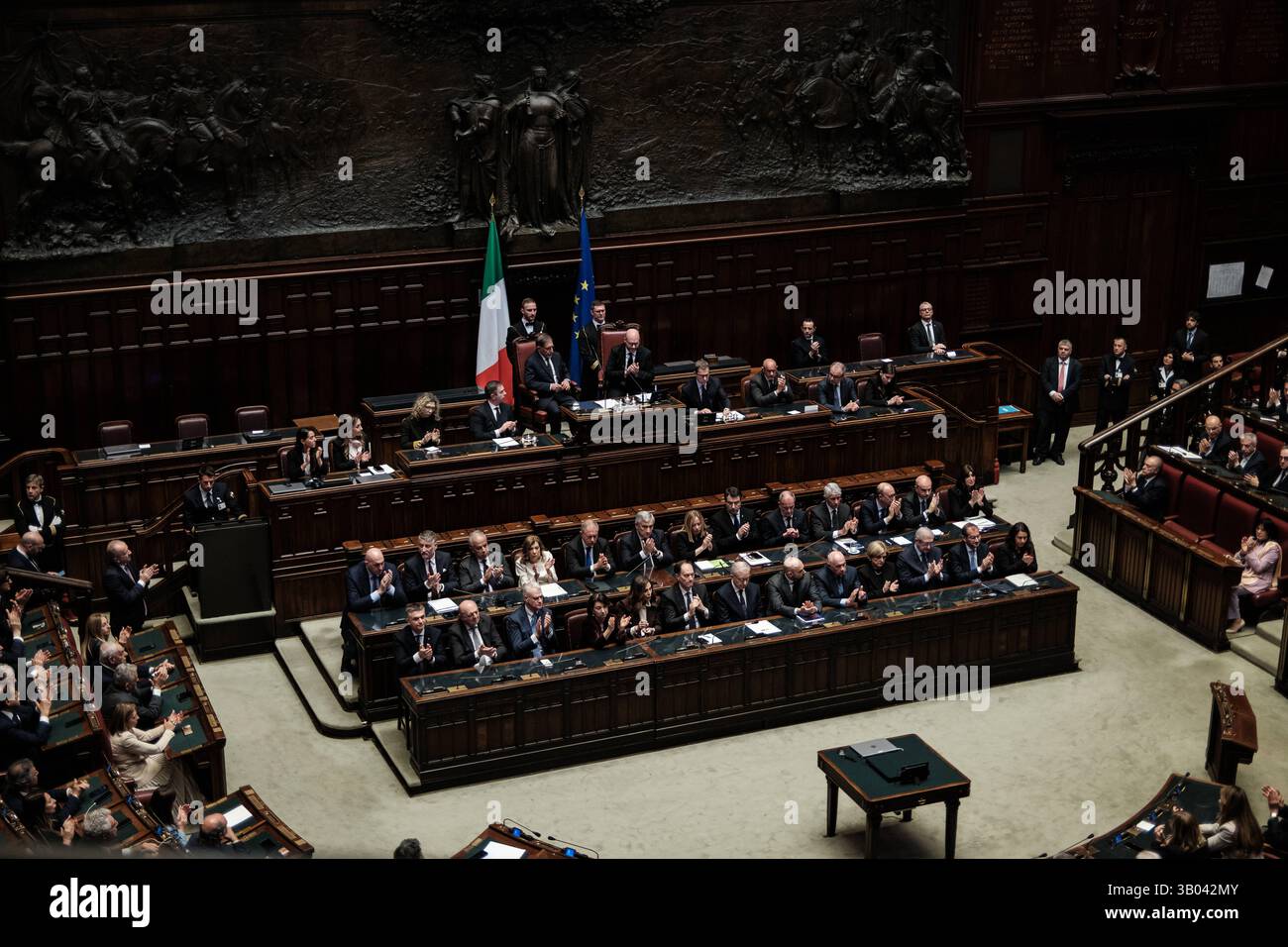 Rome, Commemoration ceremony of Pope Francis in the joint Chambers. The ...
