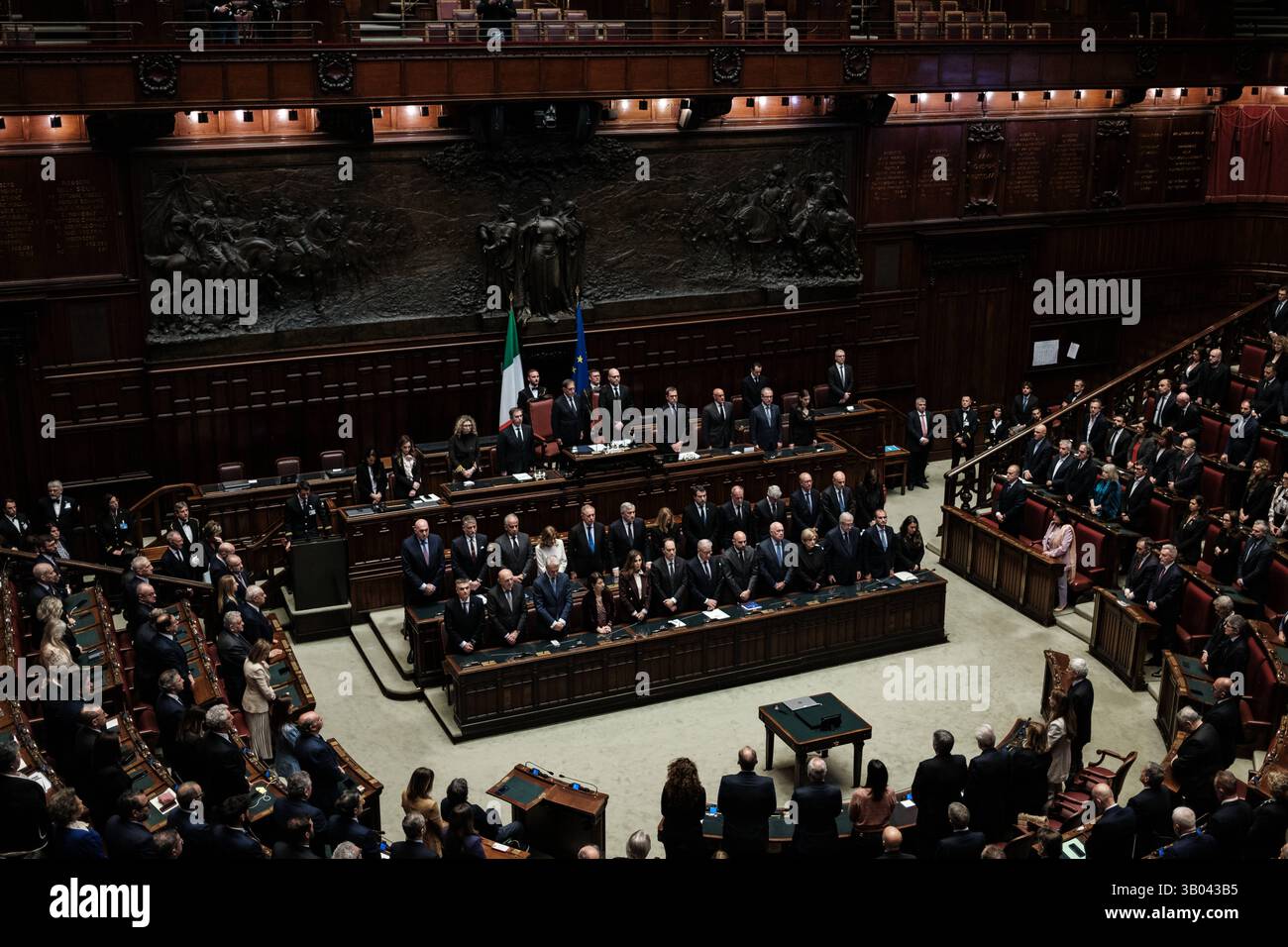 Rome, Commemoration ceremony of Pope Francis in the joint Chambers. The ...