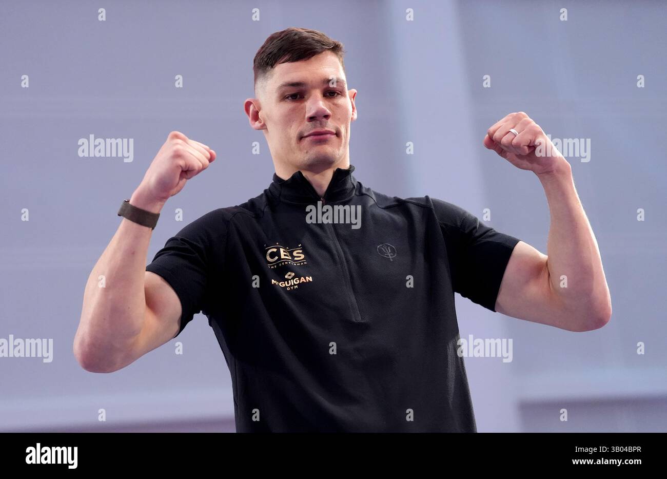 Chris Billam-Smith during a public workout at The Pelligon, London ...