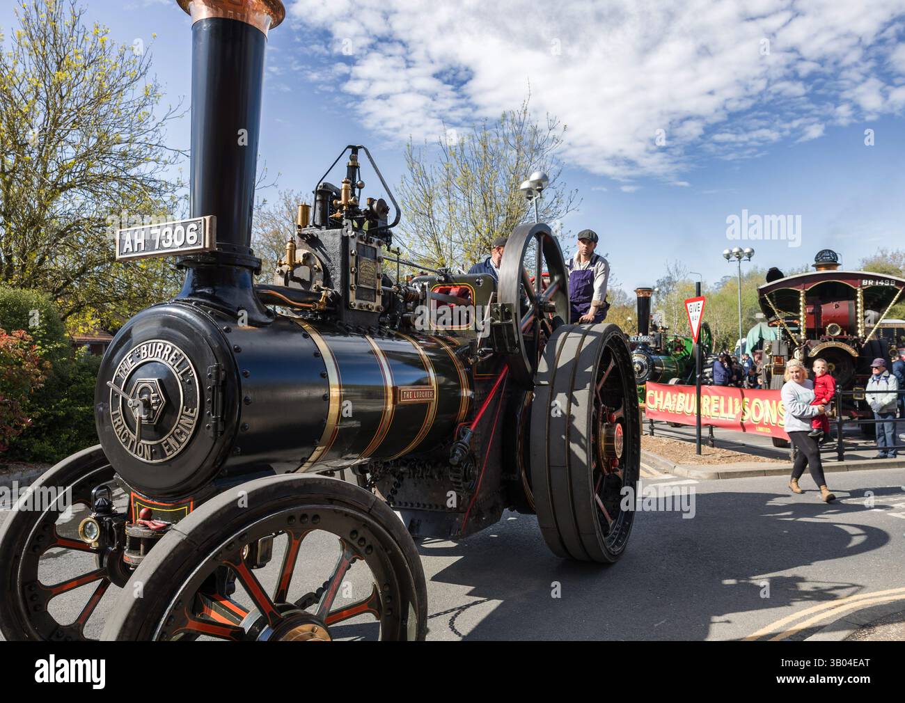 The Lurcher Charles Burrell traction engine being driven at the Charles ...