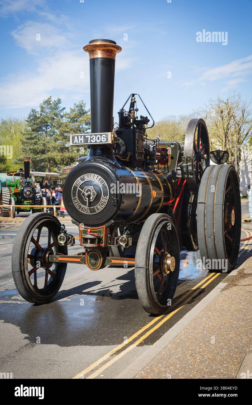 The Lurcher traction engine parked on double yellow lines at the ...