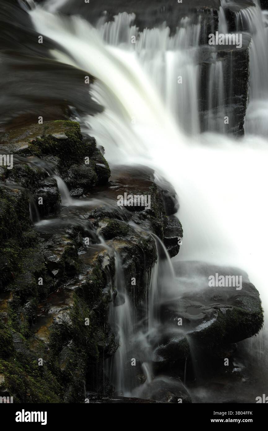 Small Waterfall on the Afon Nedd at Pont Melin Fach Stock Photo - Alamy