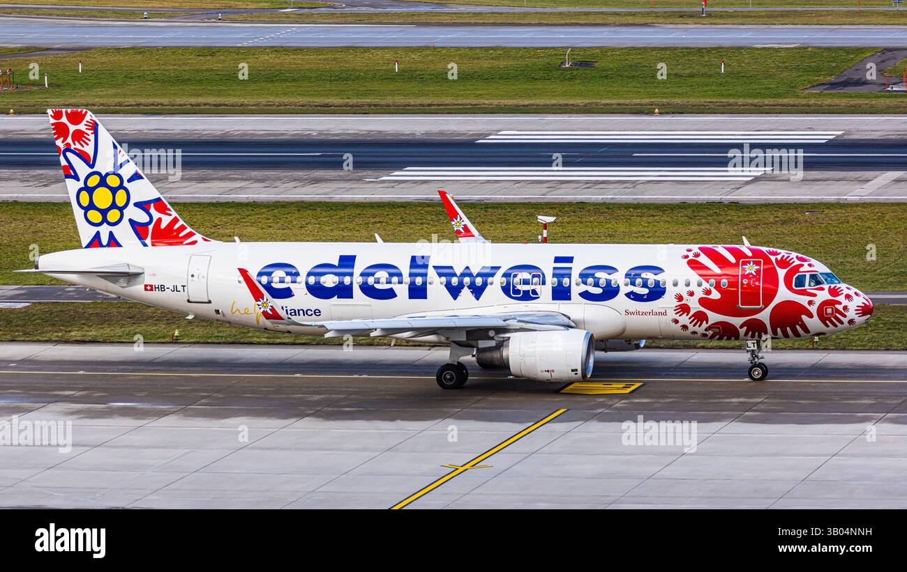Zurich, Switzerland, 3rd Jan 2025: An Airbus A320-214 from Edelweiss ...
