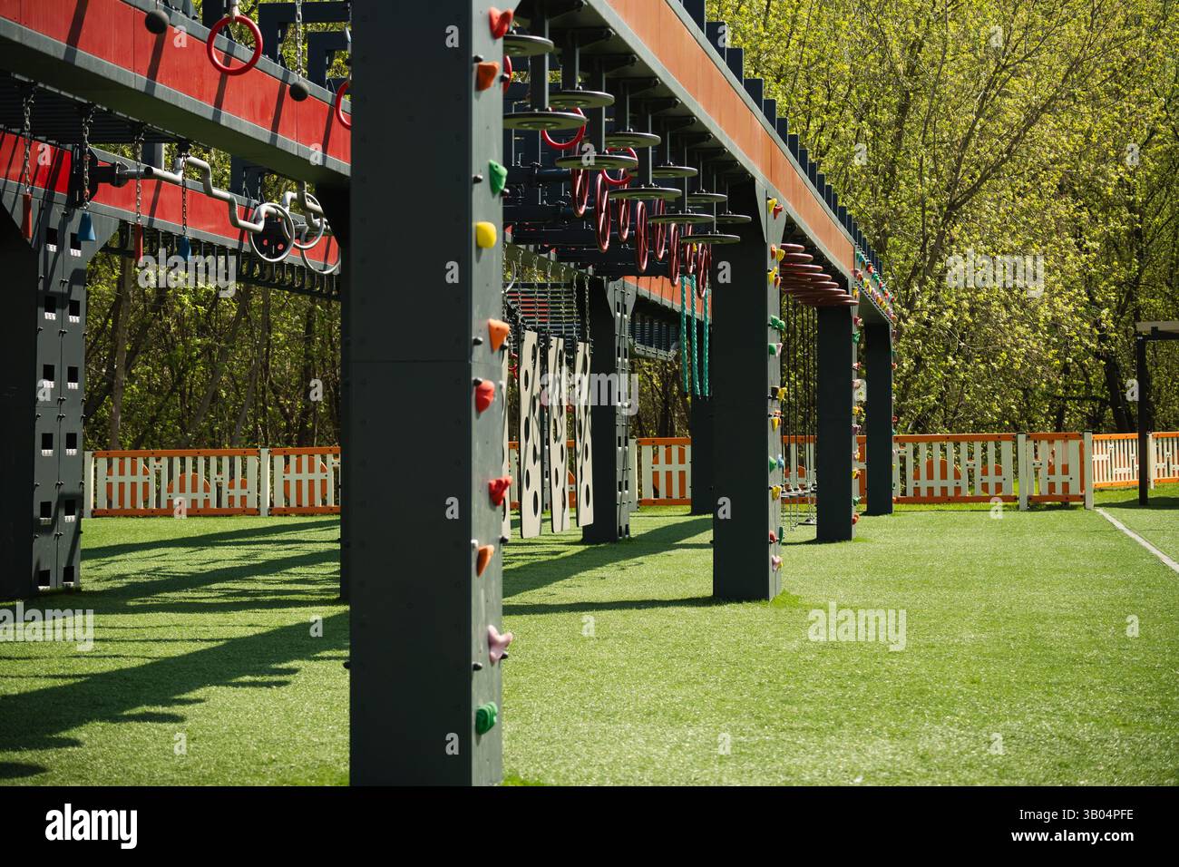Gymnastic rings to strengthen the arms on playground for kids and adult ...