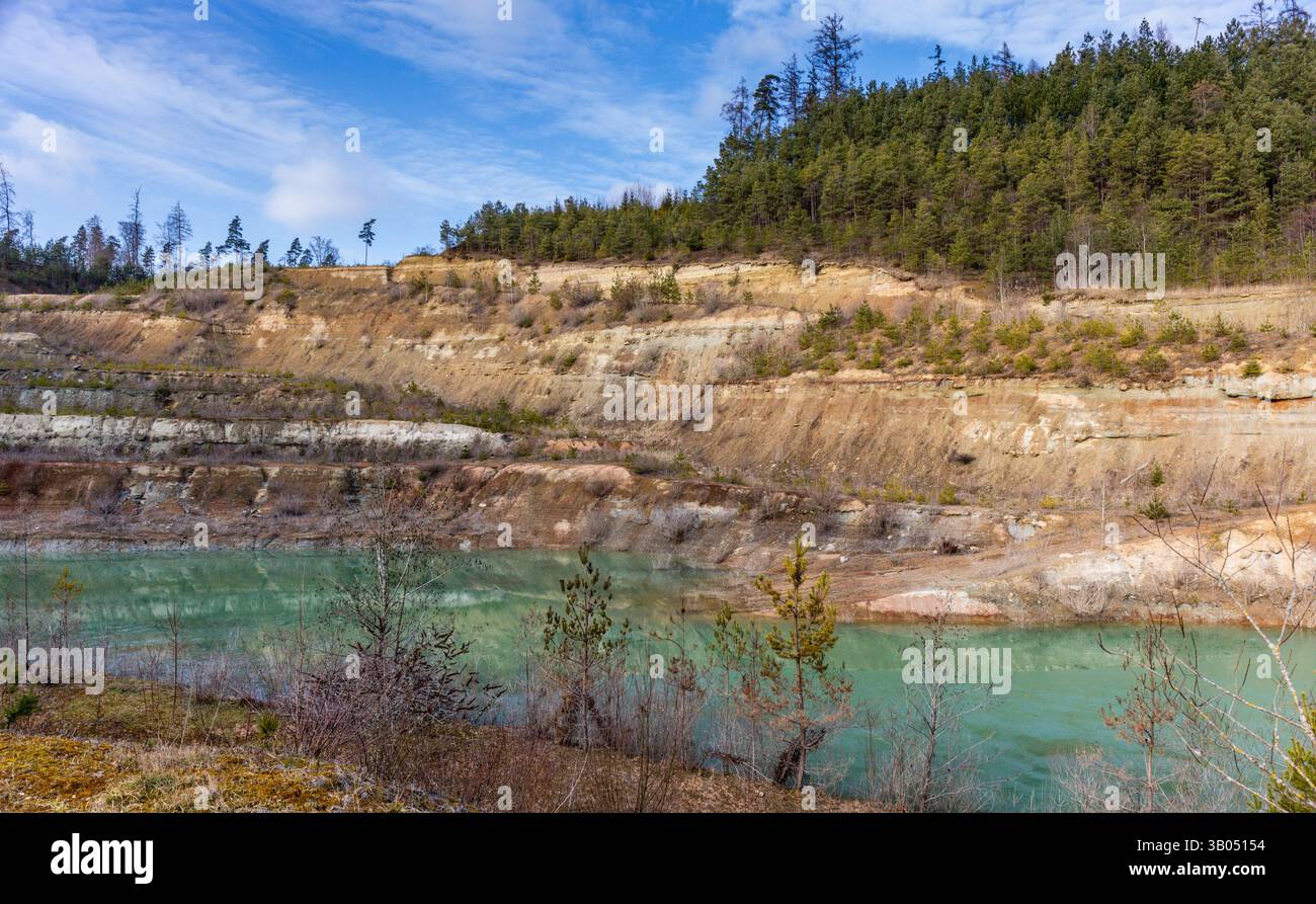 Rafz, Switzerland, 9th Feb 2025: View into the disused Rafz clay pit ...