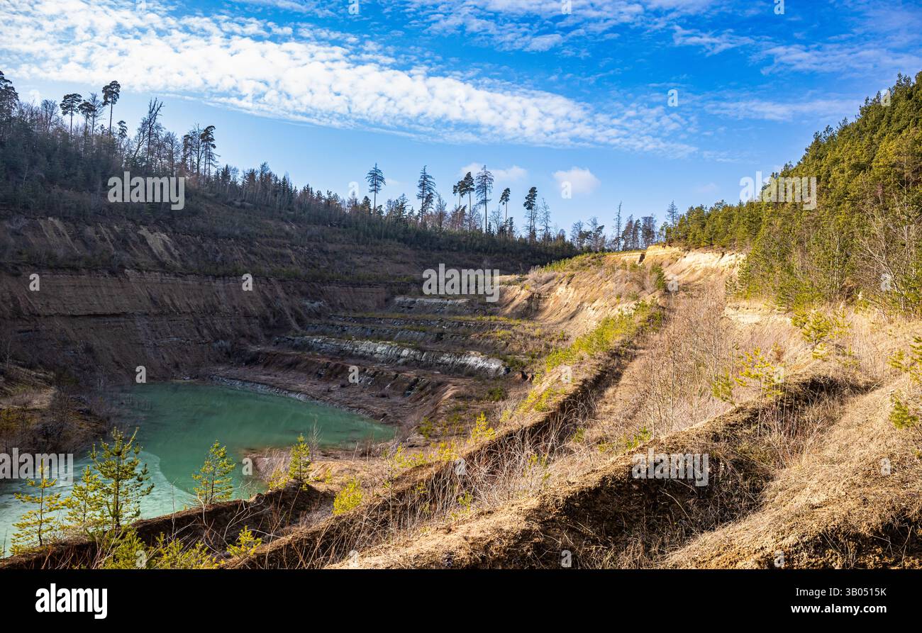 Rafz, Switzerland, 9th Feb 2025: View into the disused Rafz clay pit ...