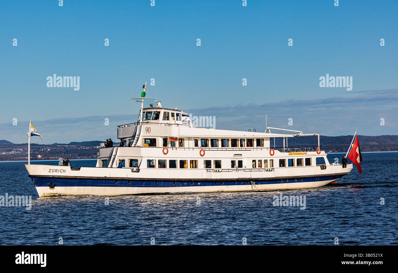 Romanshorn, Switzerland, 26th Jan 2025: The motor ship Zurich of the ...