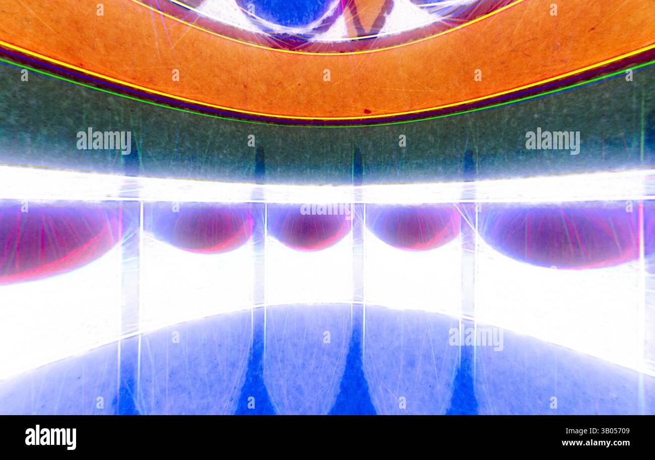 An abstract composition featuring vibrant colors and dynamic shapes ...