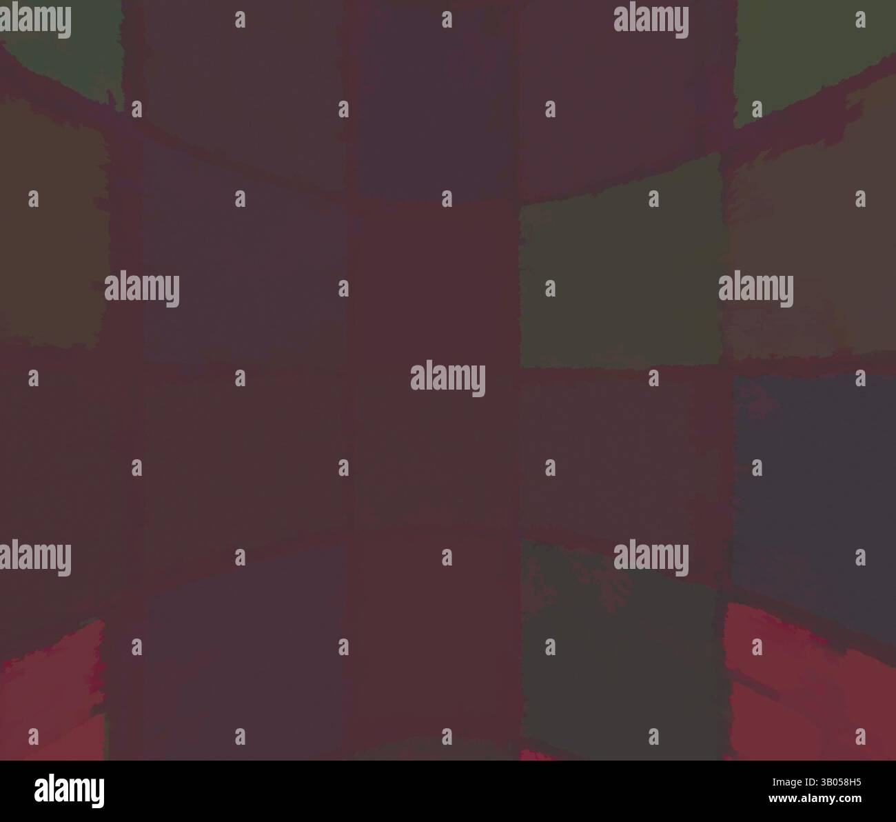 A distorted pattern of vibrant colors forms an abstract grid, creating ...