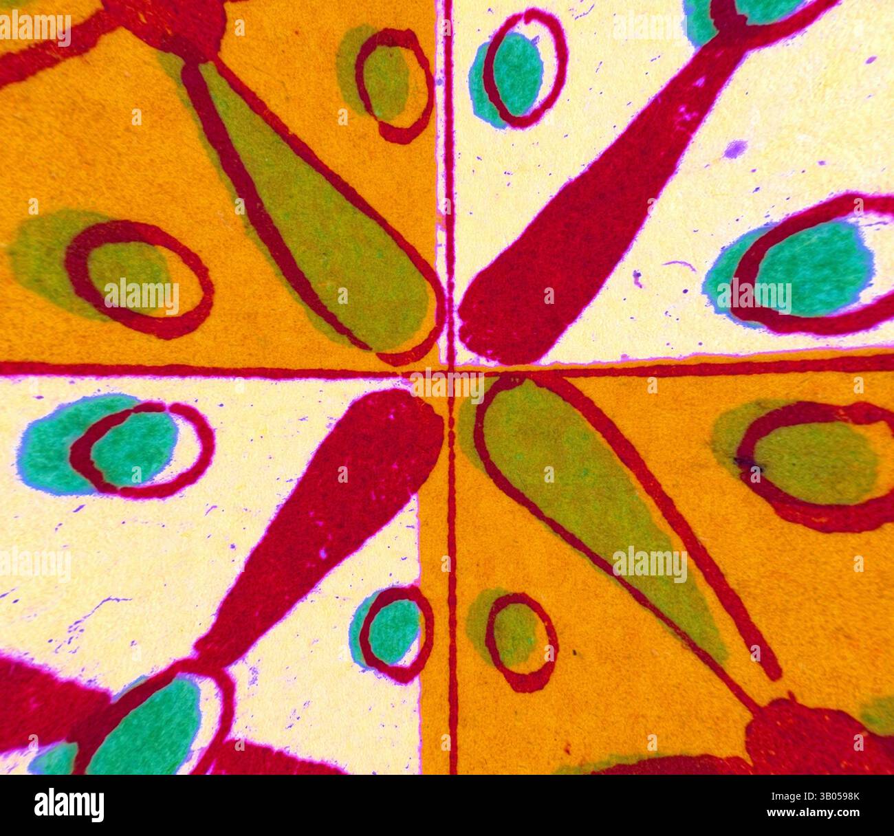 A vibrant abstract design featuring playful shapes and bold colors. The ...