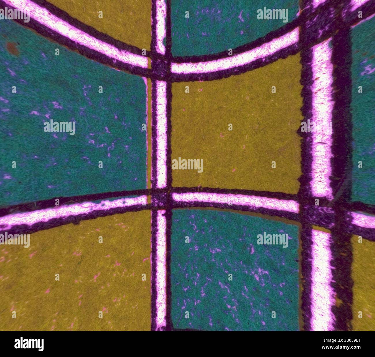 A vibrant, abstract pattern features intersecting lines that create a ...