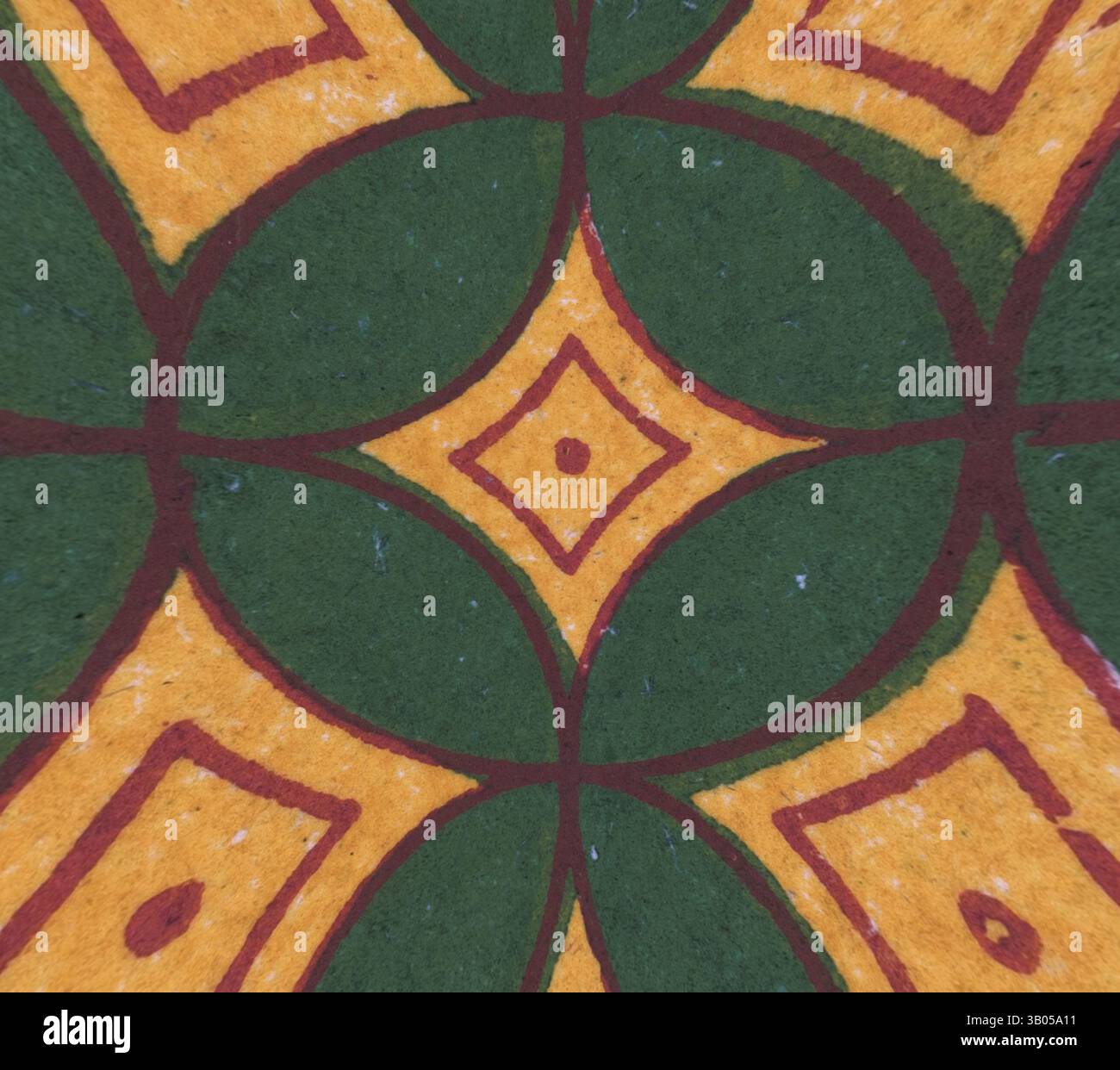 A vibrant geometric pattern featuring interlocking shapes in rich ...