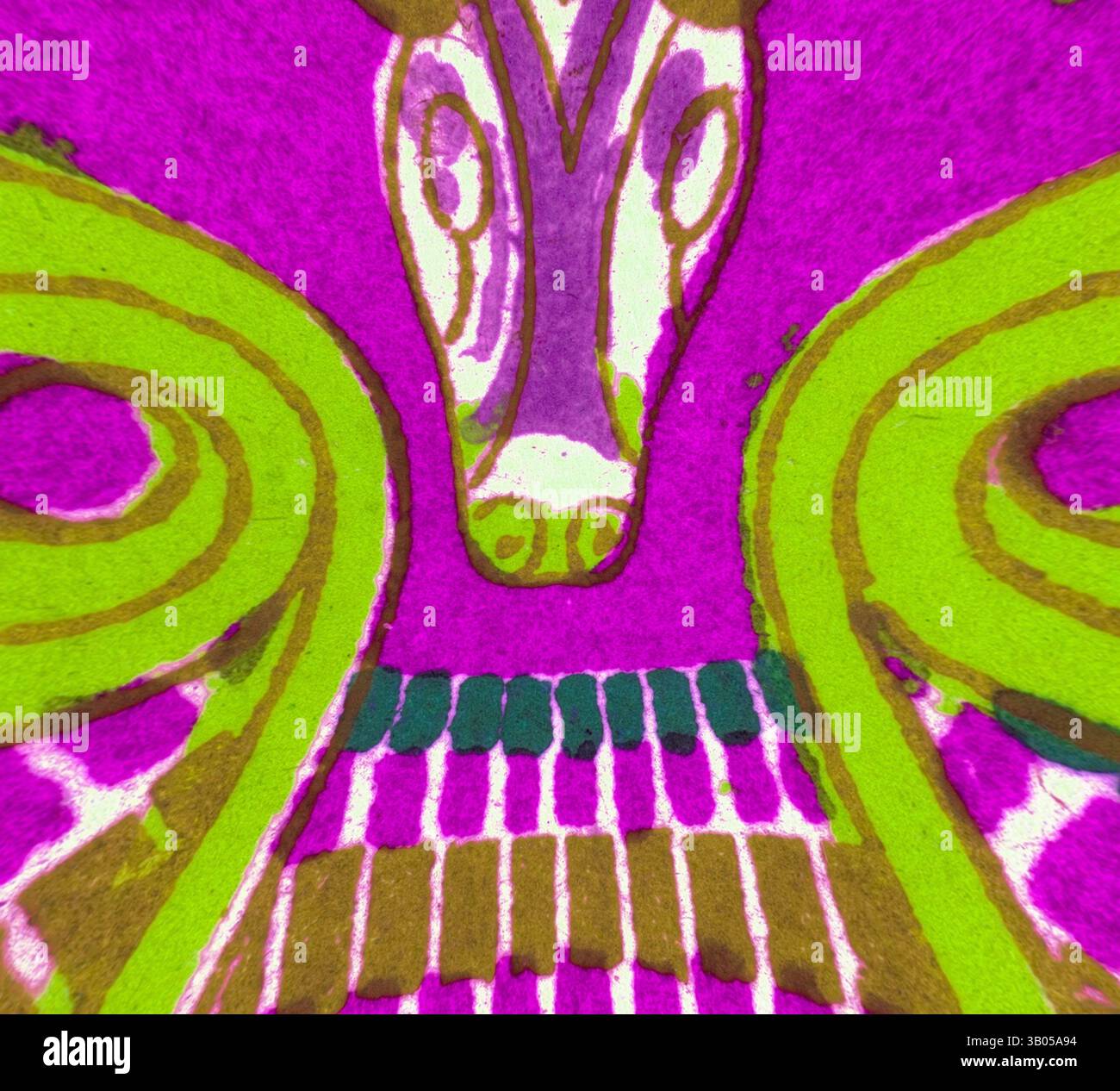 A vibrant abstract design featuring bold, swirling lines and shapes ...
