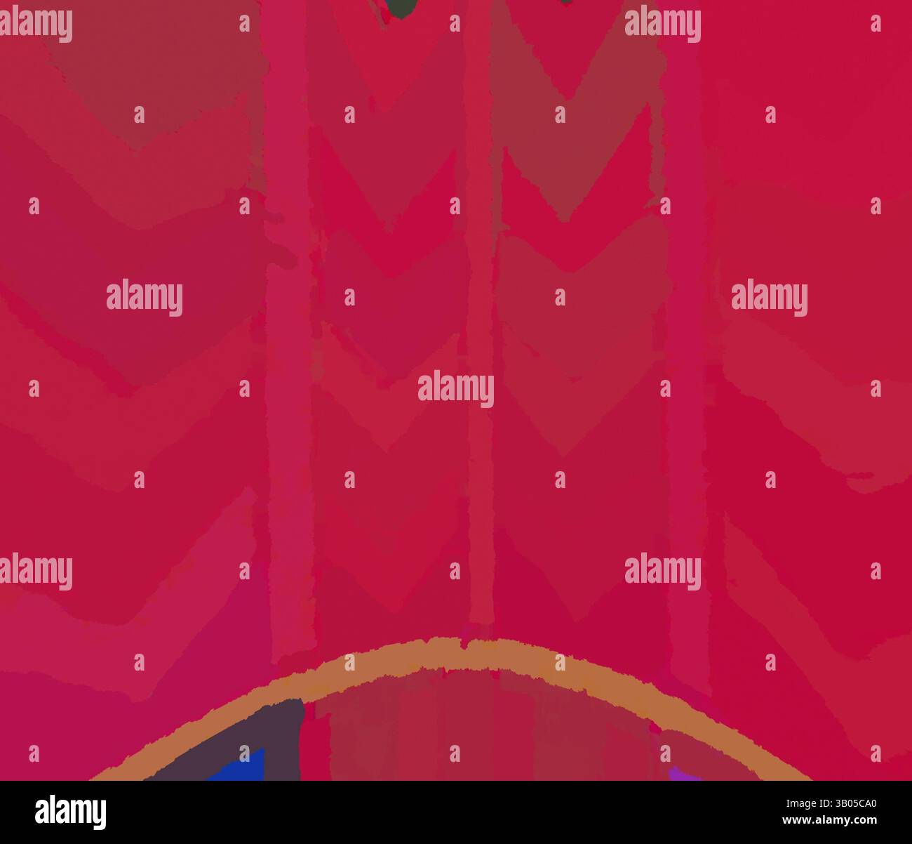 A vibrant abstract composition featuring bold, angular shapes and a ...