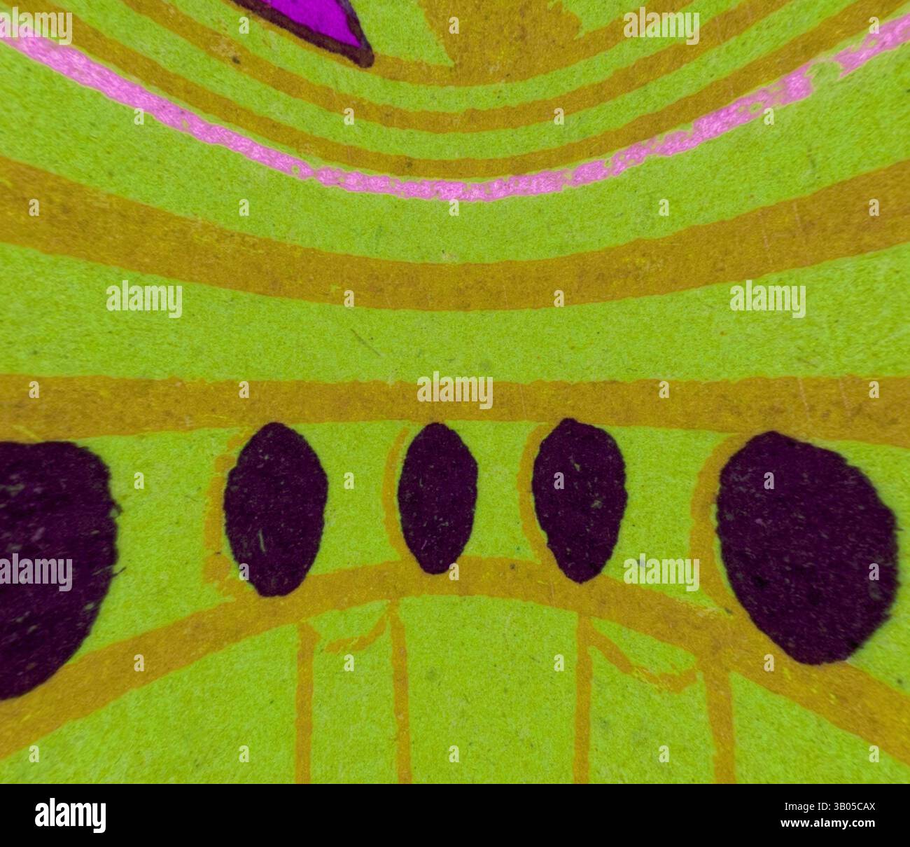 A vibrant composition featuring bold, circular shapes and contrasting ...