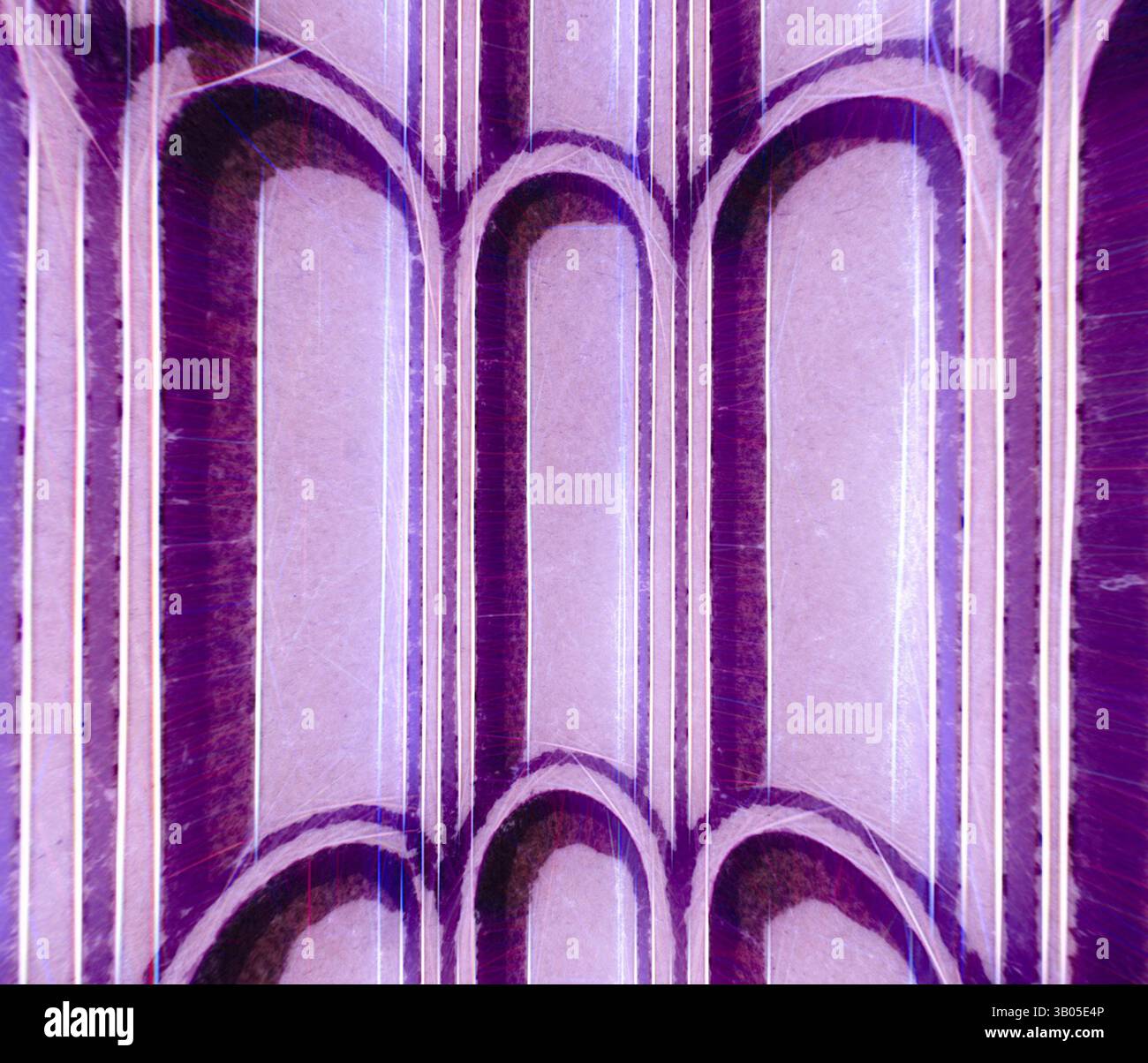 An abstract representation featuring a series of curved arches and ...