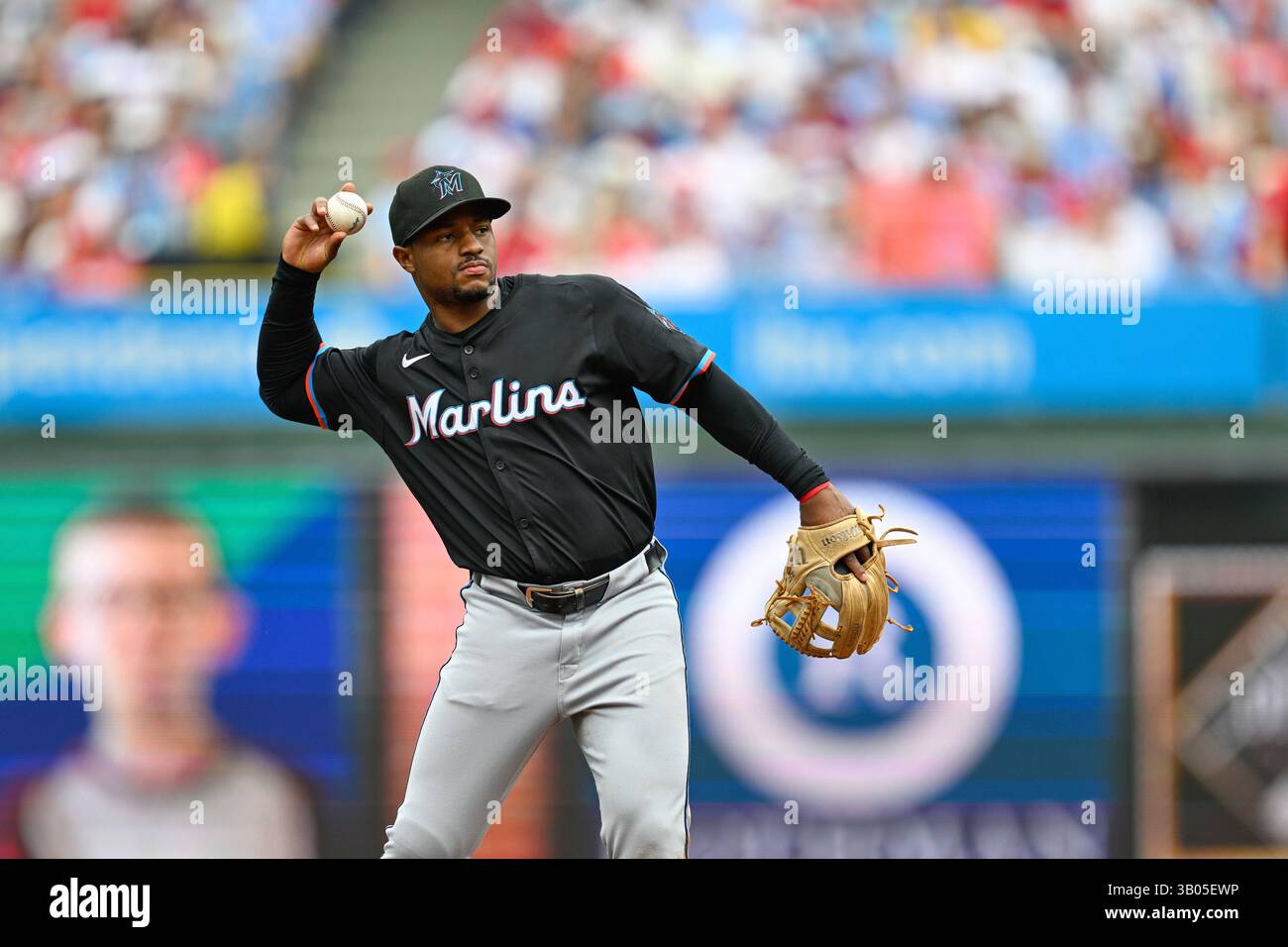 PHILADELPHIA, PA - APRIL 19: Miami Marlins shortstop Xavier Edwards (9 ...