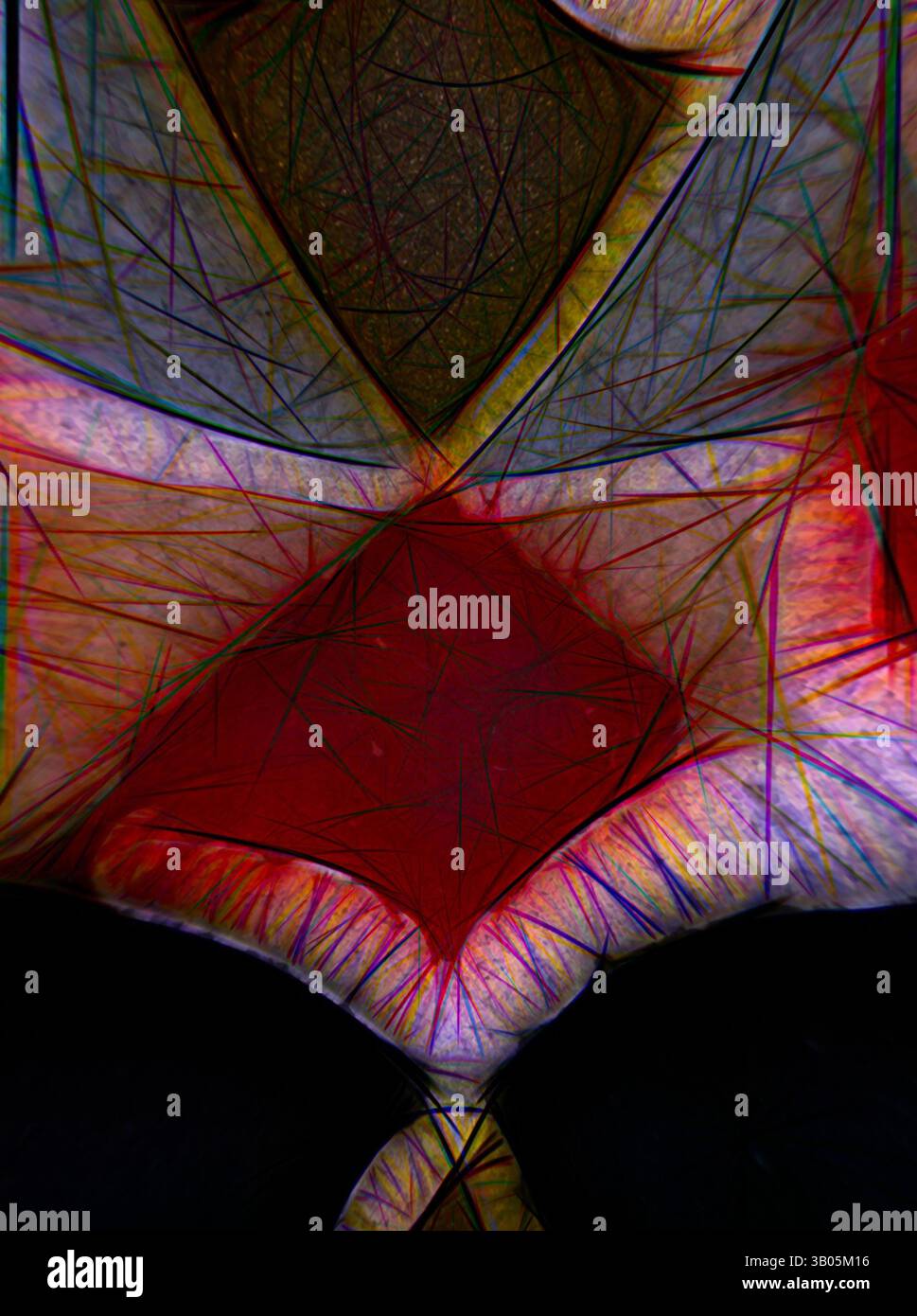 An abstract composition featuring interwoven geometric shapes and ...