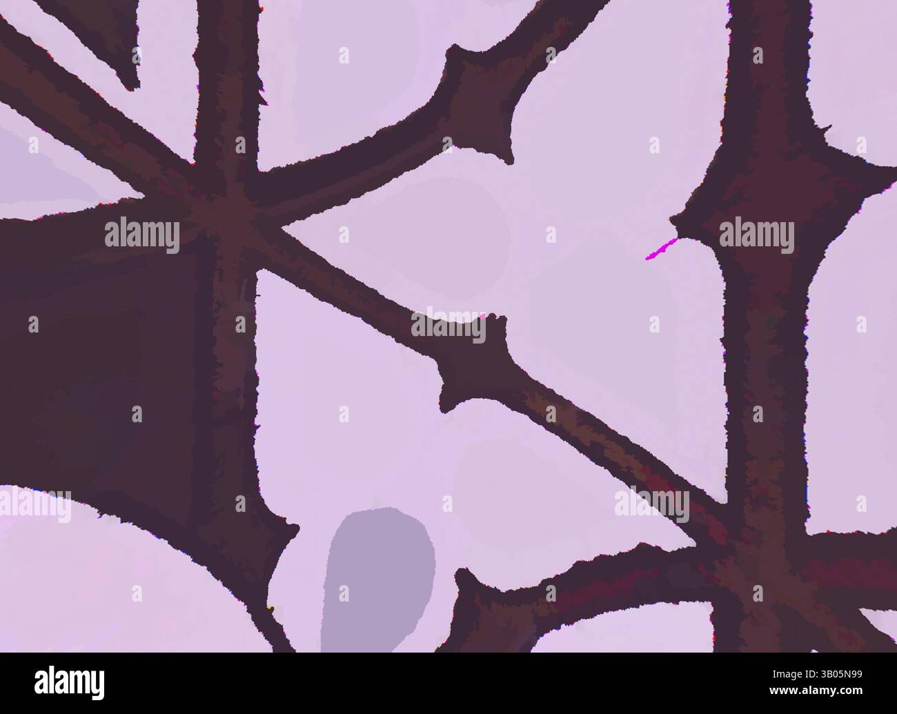 Intricate patterns of sharp thorns intertwine with soft, rounded shapes ...