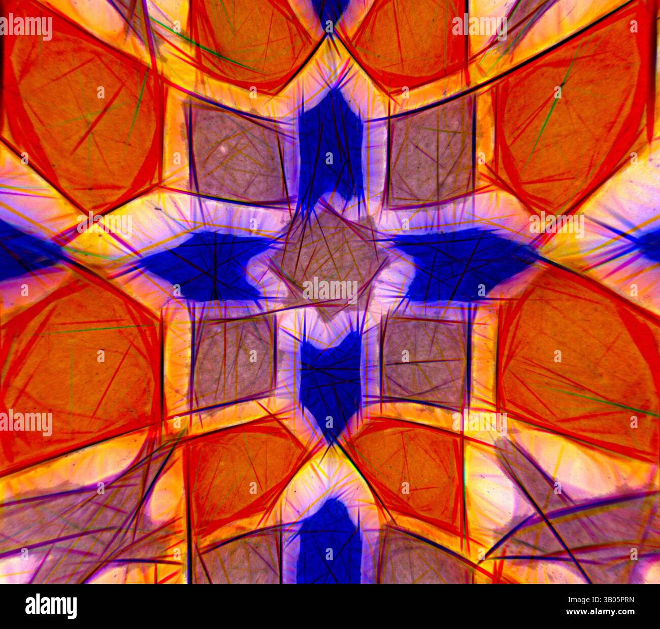 A vibrant array of geometric patterns interlocks to create a ...