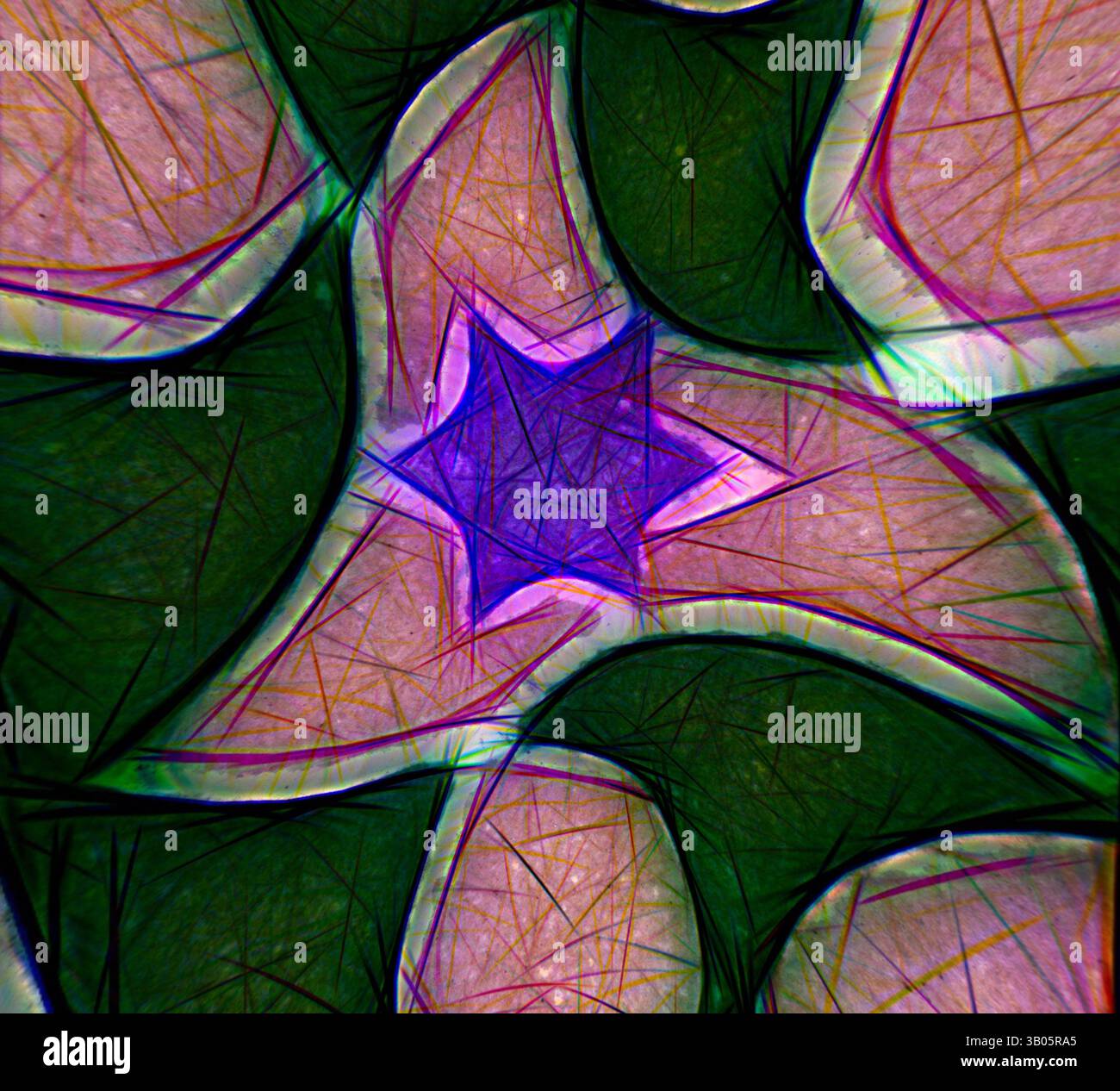 A colorful abstract composition featuring interwoven shapes, including ...