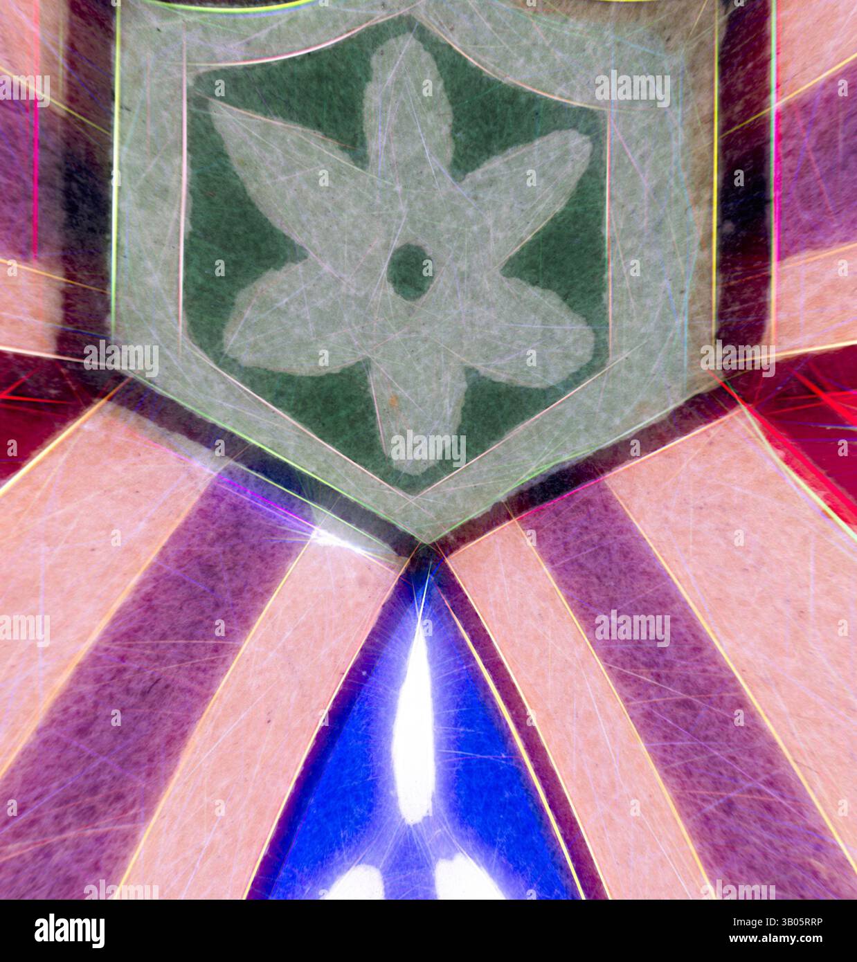 A vibrant design featuring a central flower motif surrounded by ...