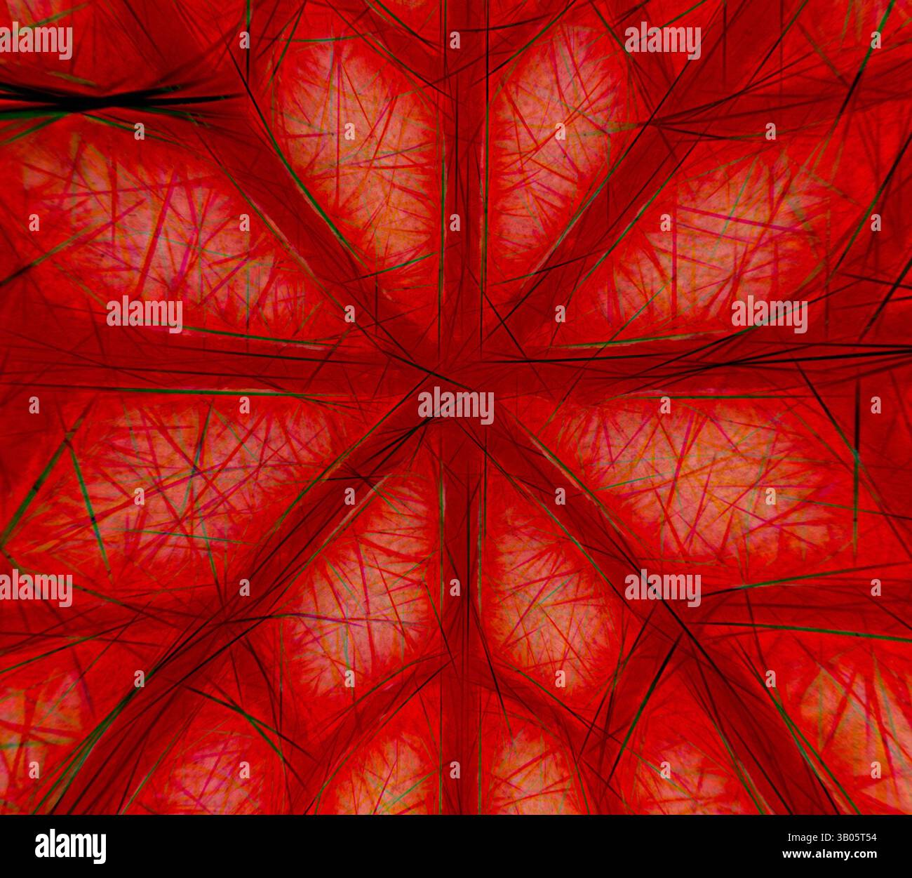 An intricate pattern of overlapping leaves displays rich shades of red ...