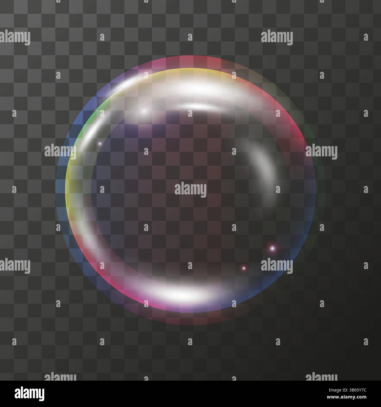Soap bubble color spectrum on transparent background. Realistic air ...