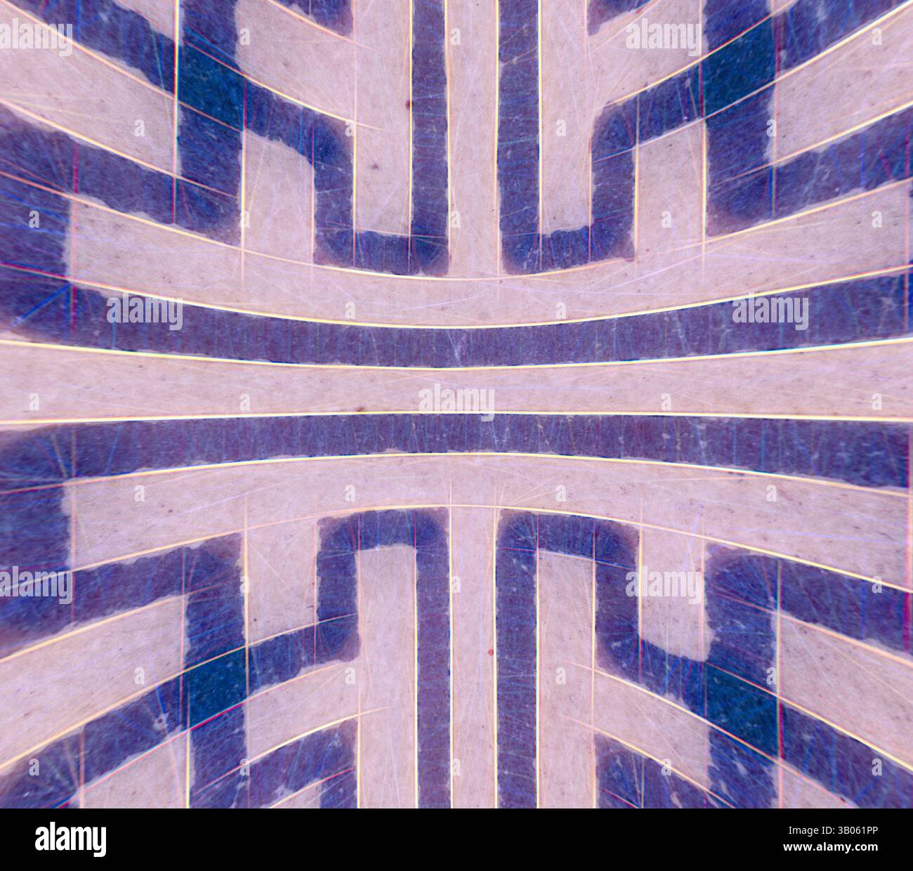 An abstract pattern of intersecting lines and shapes creates a ...