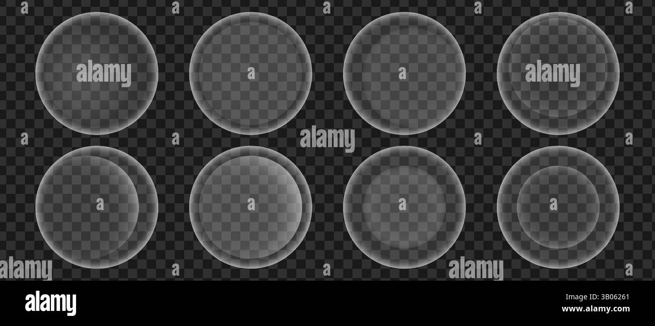 Light transparent circles overlay shadow tint effect, Artificial intelligence ai, Set of round ...