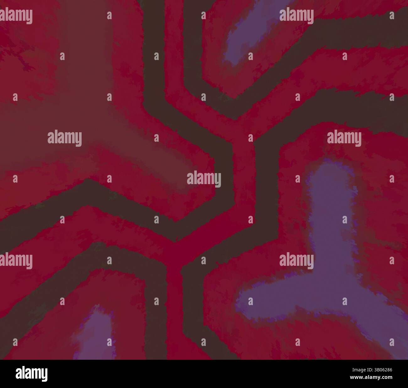 A dynamic composition featuring intertwining shapes in bold shades of ...