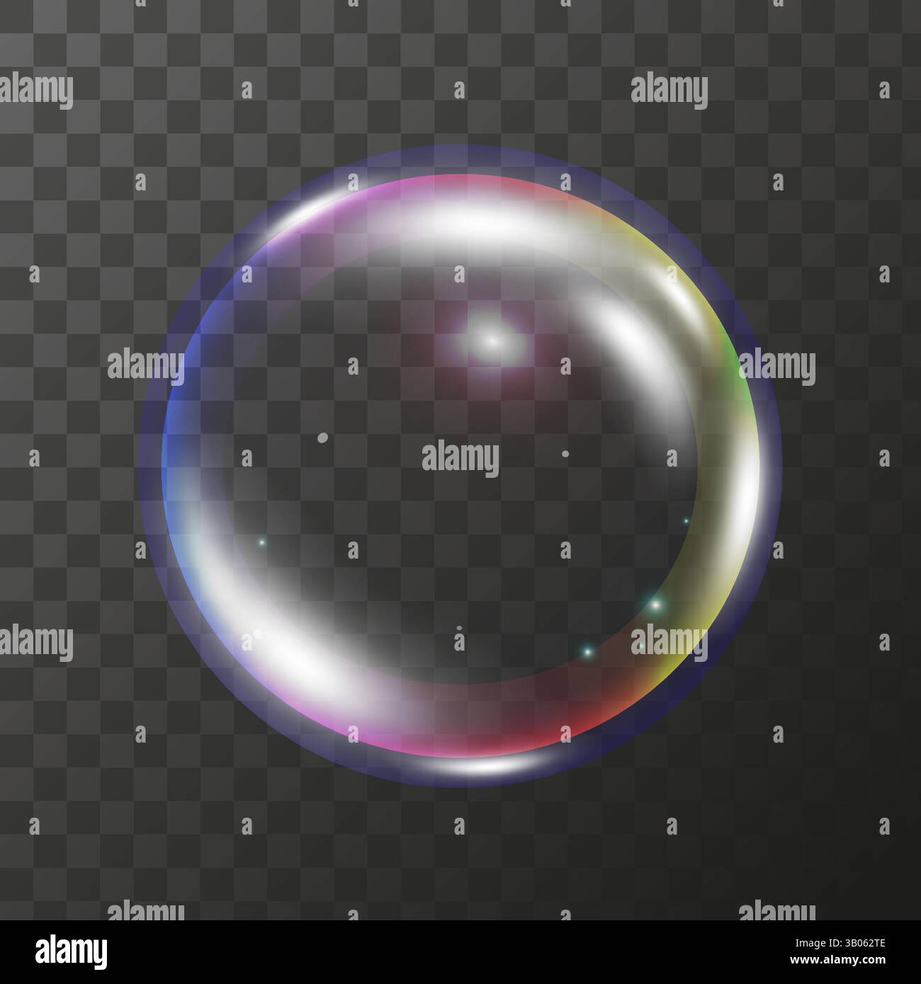 Soap bubble color spectrum on transparent background. Realistic air ...