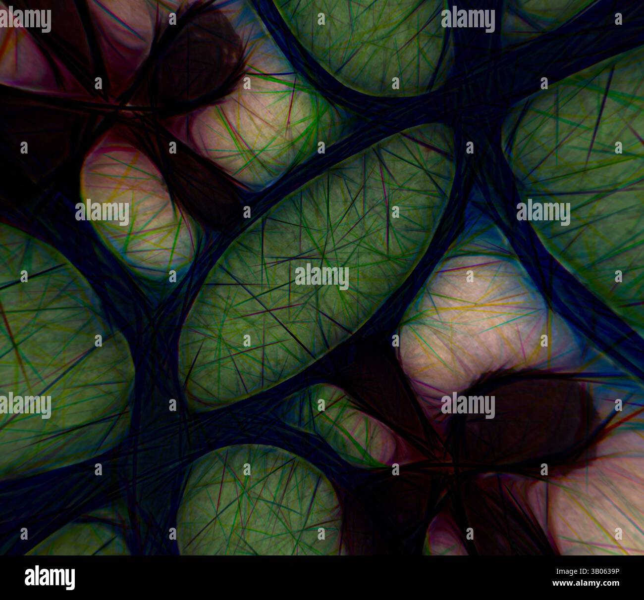 A close-up view of intricate, overlapping leaf patterns showcases a ...