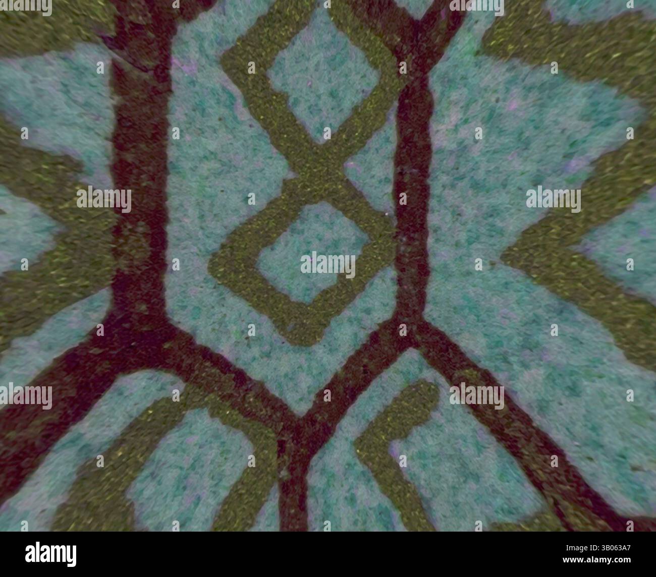 A close-up view of an intricate, geometric pattern featuring interwoven ...