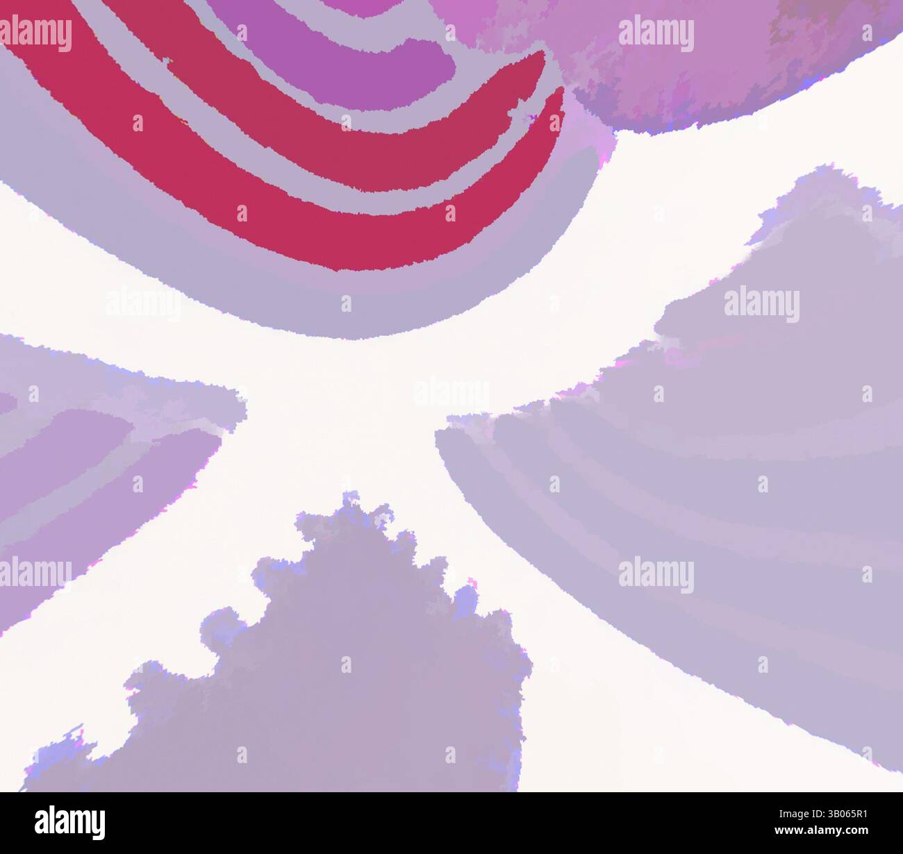 A vibrant abstract composition featuring flowing curves and layered ...